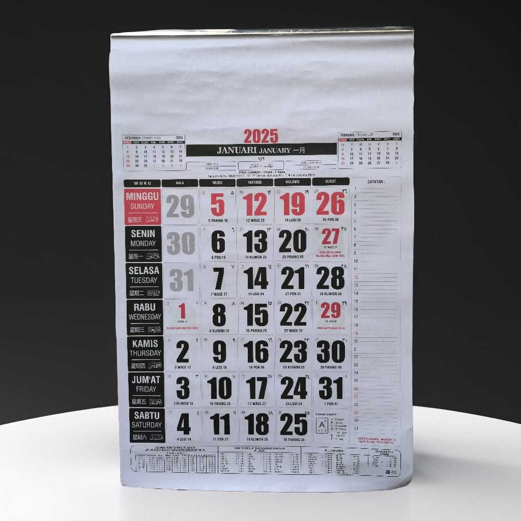 Jual KALENDER DINDING 2025-KALENDER DINDING POLOS-30X47cm | Shopee ...