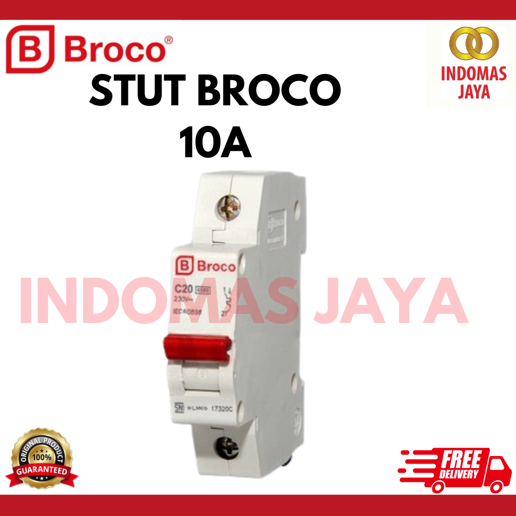 Jual MCB Broco 10A - Mini Circuit Breaker Pemutus Arus - Murah Original ...