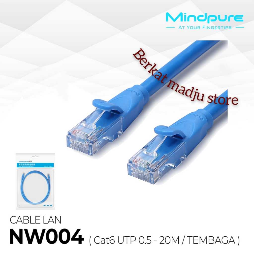 Jual Kabel Lan UTP cat 6 RJ45 mindpure Nw004 20M 20meter 20 meter 20 m | Shopee Indonesia