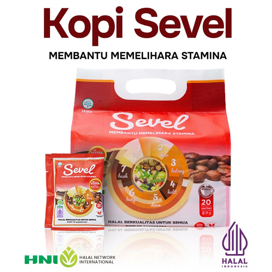 Jual Kopi SEVEL 7 Elemen | Kopi Herbal untuk Menjaga Stamina | Isi 10 ...