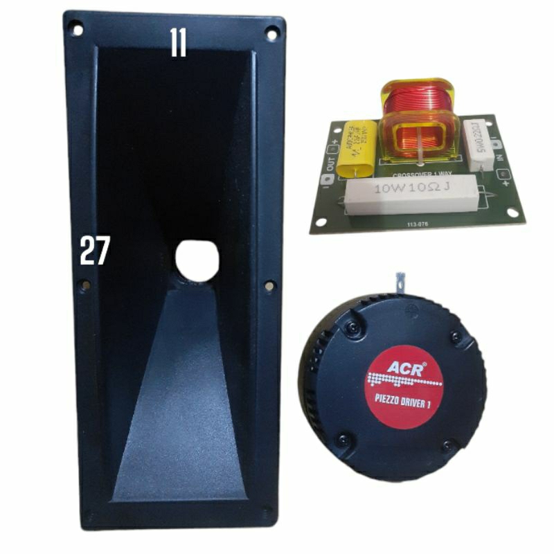 Jual Paket Tweeter ACR Piezo 300 Watt Plus Corong Plastik 11x27 Dan ...