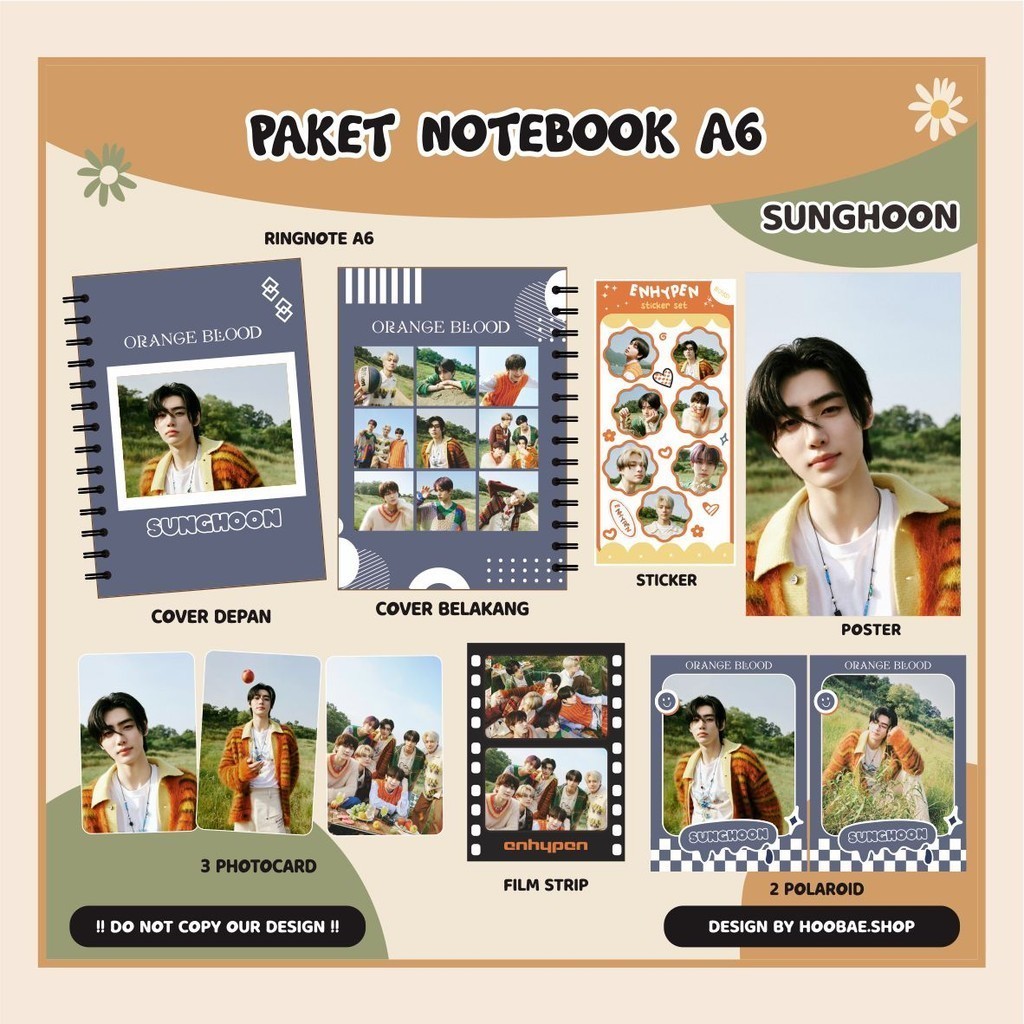 Jual (PAKET HEMAT NOTEBOOK ENHYPEN - ORANGE BLOOD - ENGENE VER. II ...