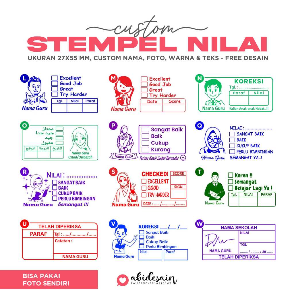 Jual STEMPEL PENILAIAN GURU - STEMPEL NILAI - CUSTOM | Shopee Indonesia