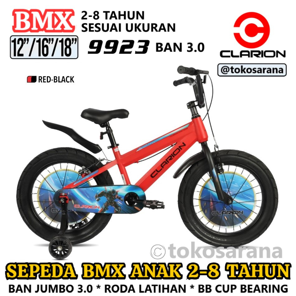 Jual Sepeda Clarion CL9920 CT9923 BMX 12" 16" 18" Anak 2-8 Tahun Steel ...