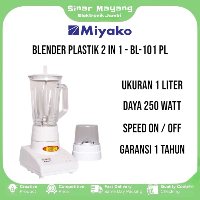 Jual Blender MIYAKO BL-101 PL/ Blender Plastik 2 in 1 MIYAKO/ Garansi ...