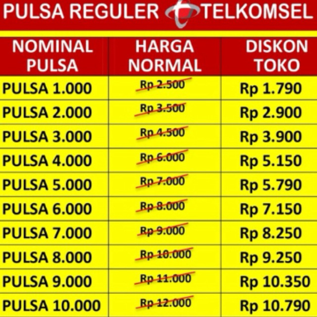 Jual PULSA TELKOMSEL REGULER Kartu As loop simpati 1k 2k 3k 4k 5k ...