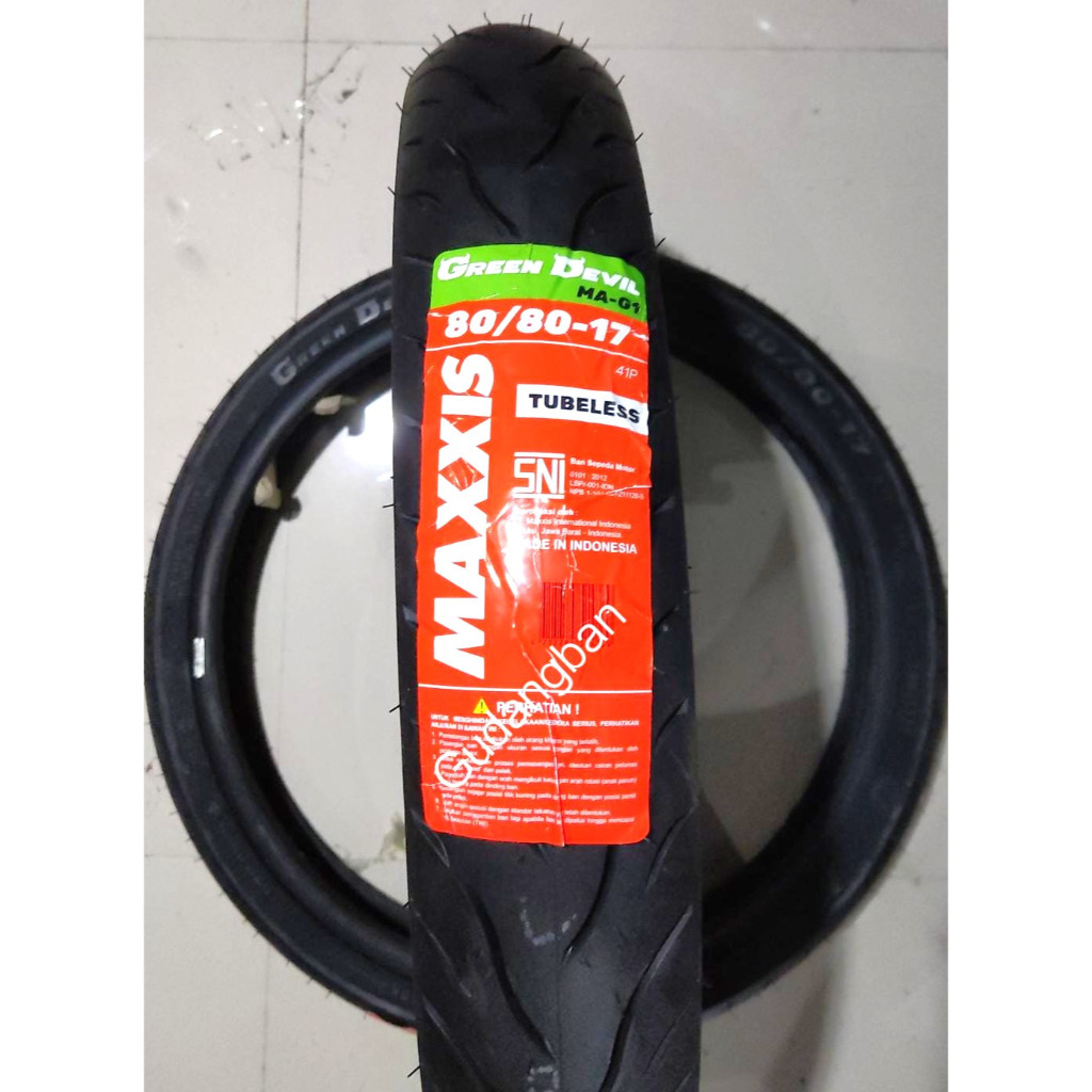 Jual ( JUMLAH BAN CEK VARIAN ) 80 80 17 GREEN DEVIL MA G1 DAN 70 / 80 / 90 RING 17 Tubeless FREE ...