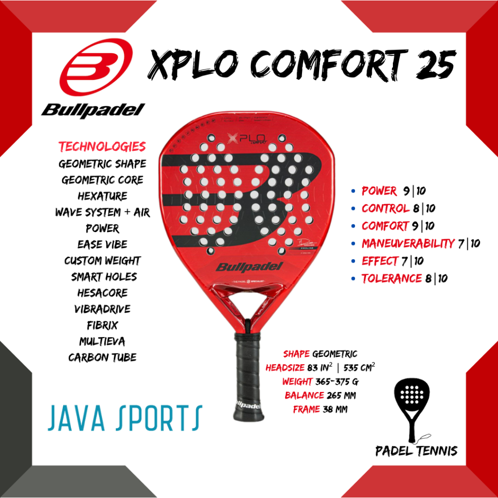 Jual Raket Padel Tenis Bullpadel XPLO COMFORT 25 Official Resmi ...