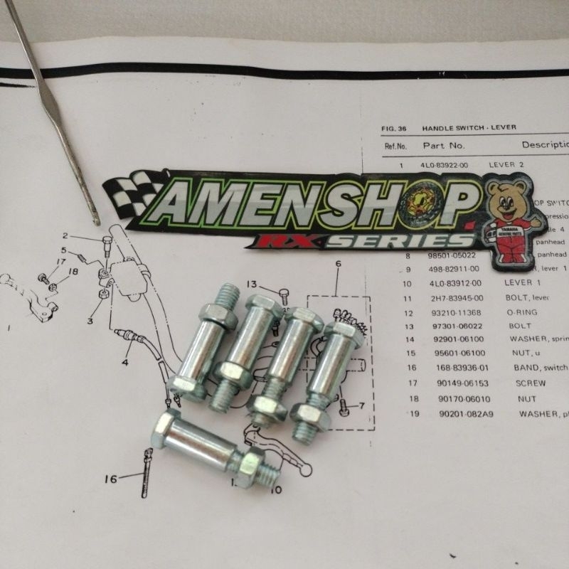 Jual baut handel rem depan rxking , rx spesial , rxz , R25 ( ckd ...