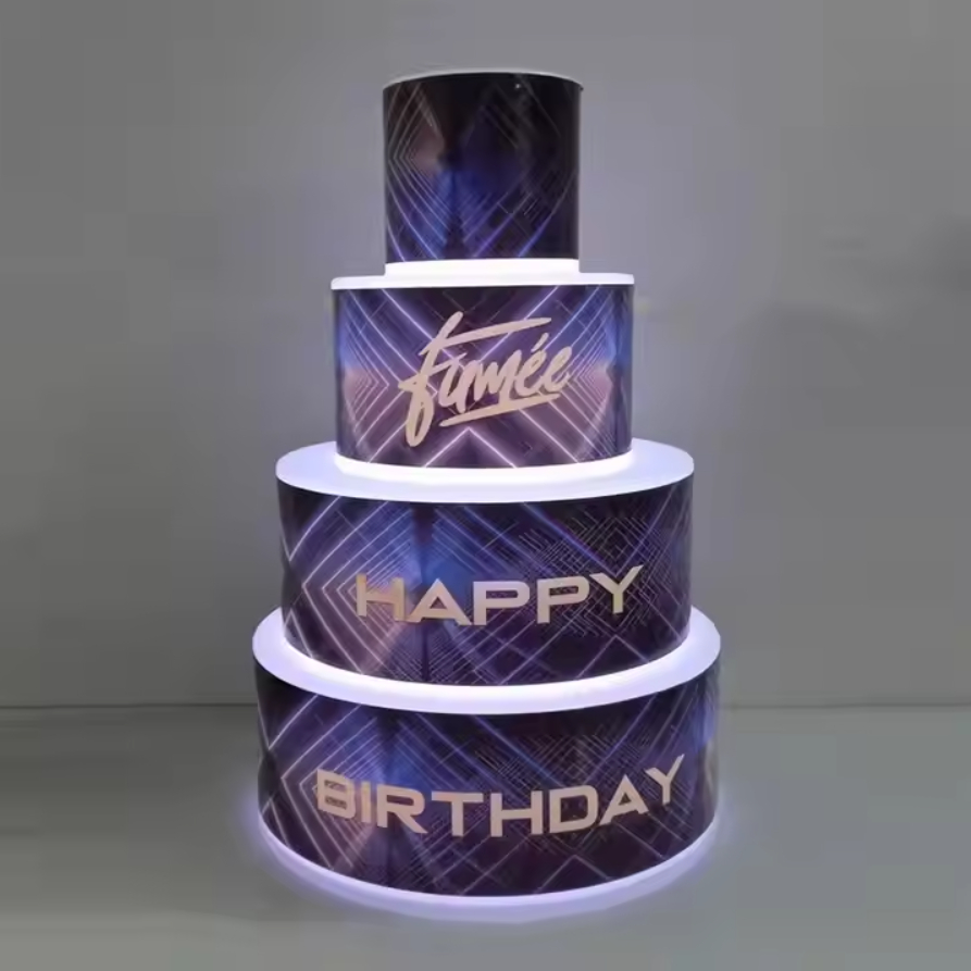 Jual Custom logo VIP Service LED Birthday Cake bottle Presenter for ...