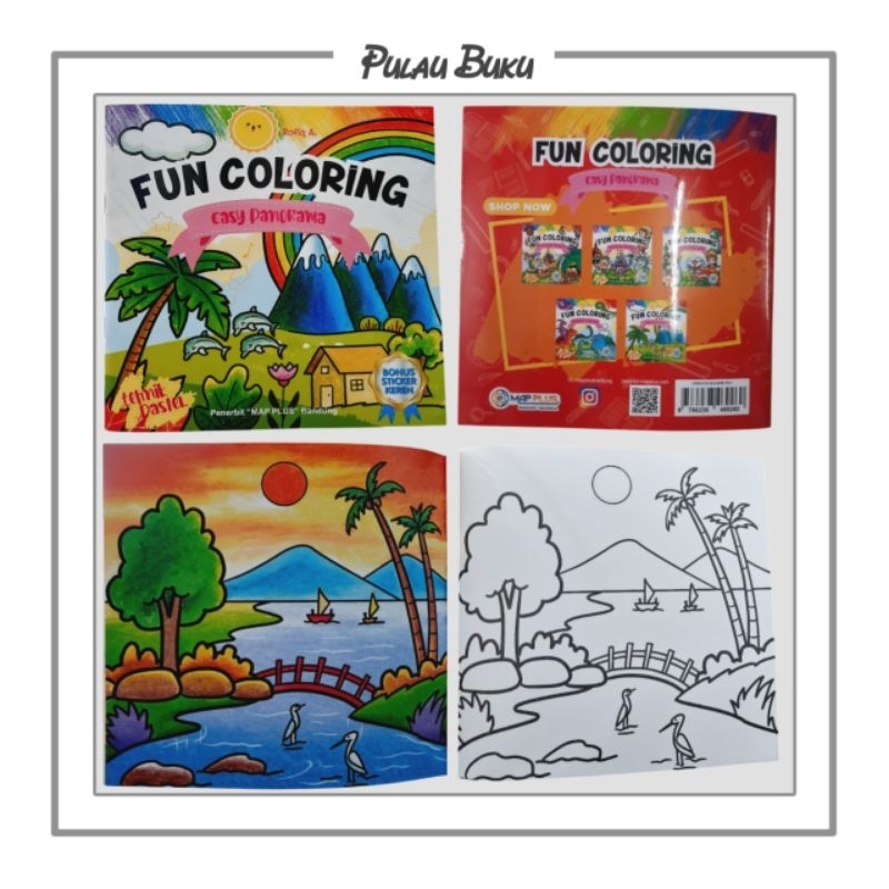 Jual Buku Fun Coloring Easy Panorama + Bonus , Mapplus | Shopee Indonesia