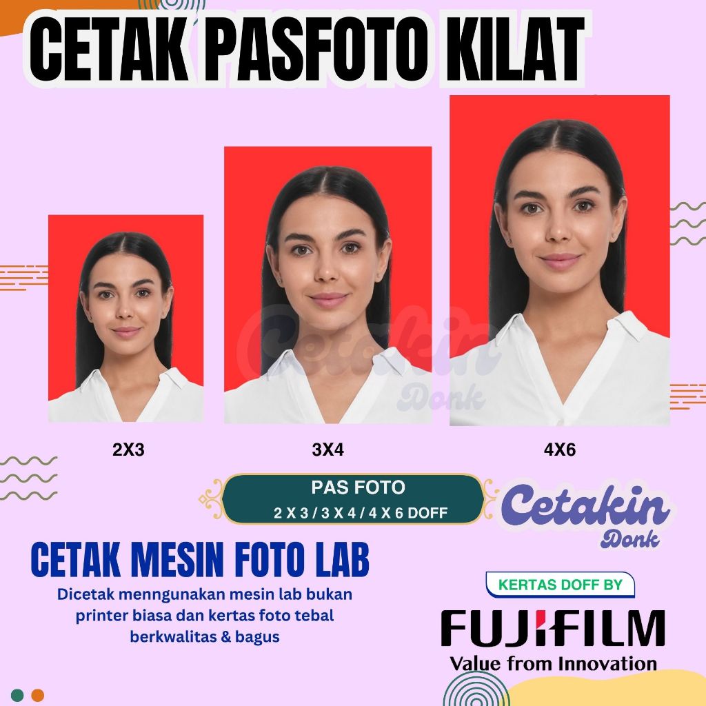 Jual Paket Cetak Pas Foto Lab 2x3 3x4 4x6 - Paket Murah Photo Print FUJIFILM CETAKIN.ID | Shopee ...