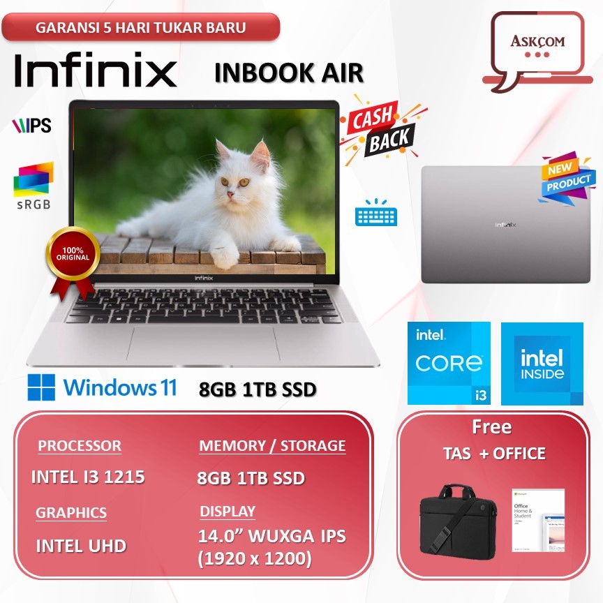 Jual Laptop Infinix Inbook Air I3 1215 8GB 1TB SSD W11 14.0WUXGA IPS ...