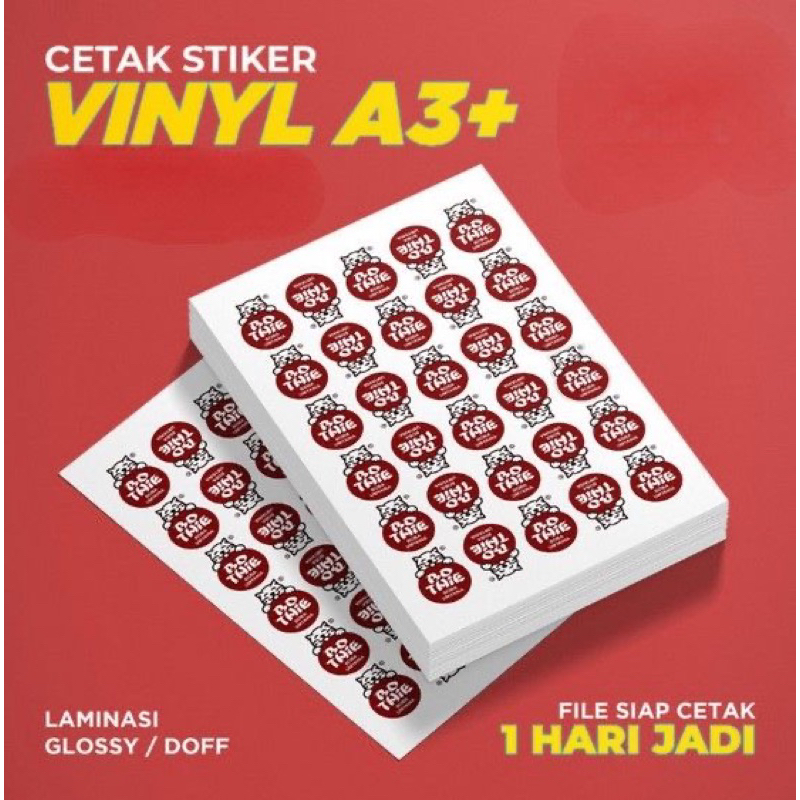 Jual Cetak Stiker Vinyl A3+ Laminasi Glossy / Doff (COSTUM stiker ...