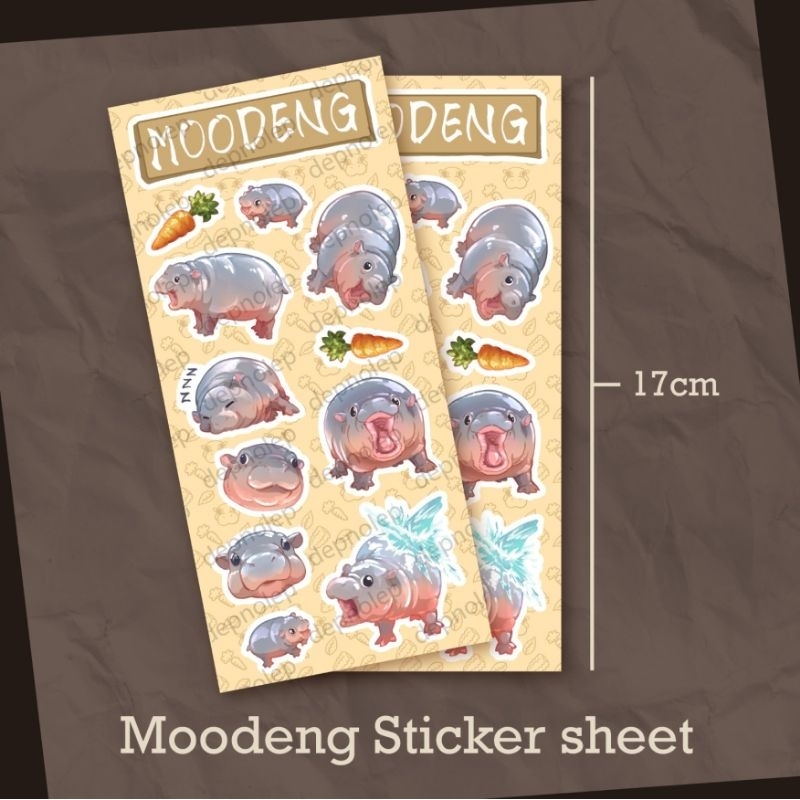 Jual Moodeng Sticker Sheet (fanmerch by Dep) | Shopee Indonesia