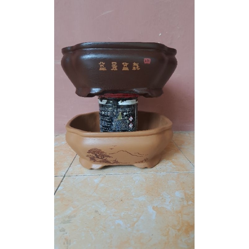 Jual pot semen medium/pot lukis/pot bonsai/pot bunga/pot kaktus/pot ...
