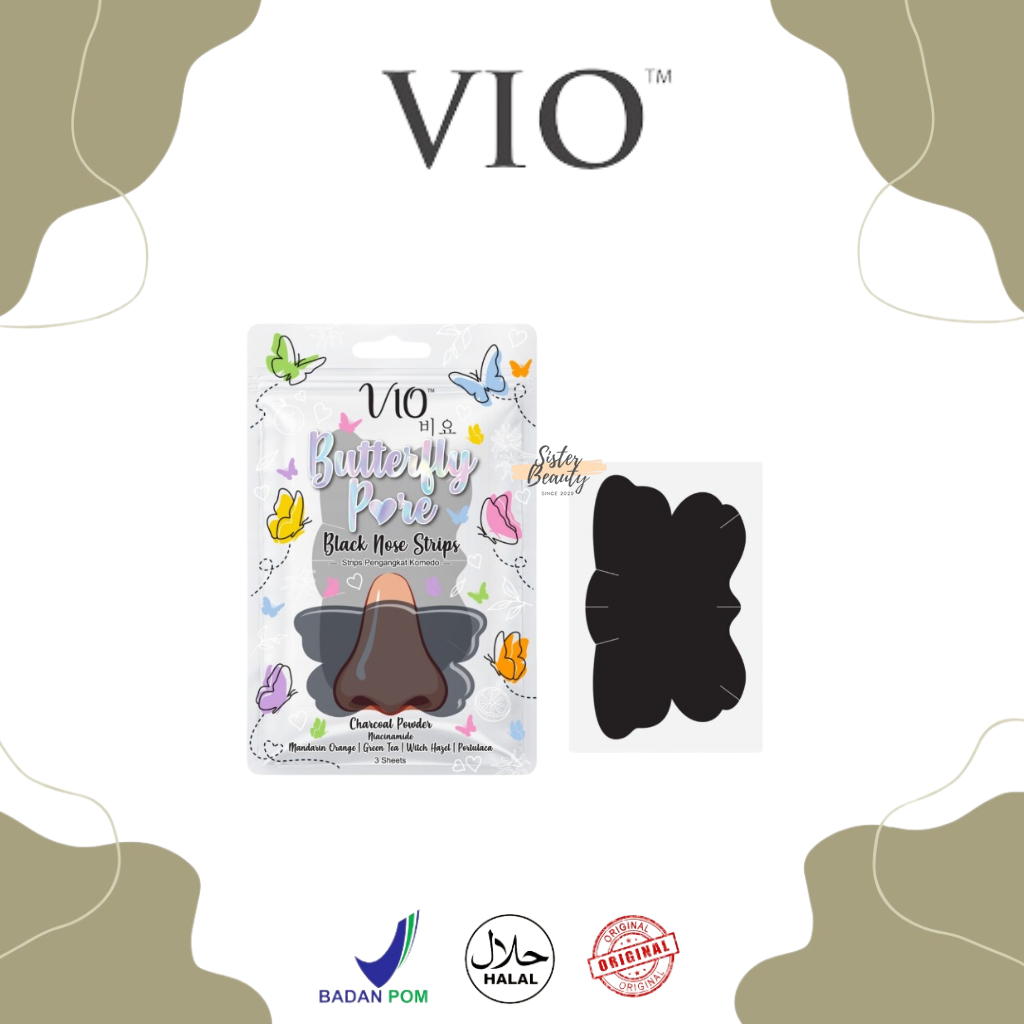 Jual SisterBeauty - Vio Butterfly Pore Black Nose Strip (3 sheets ...