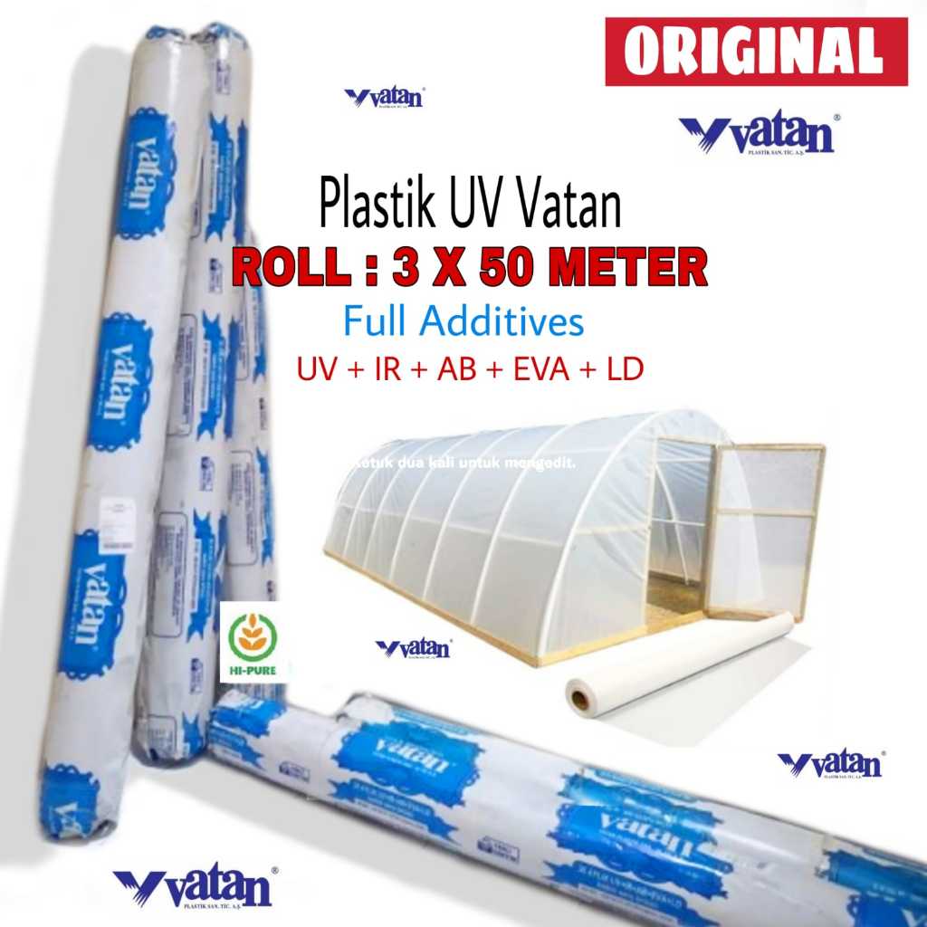 Jual Plastik UV Vatan Lebar 3 Meter 200 Mikron 14 Persen 1 Roll Full ...
