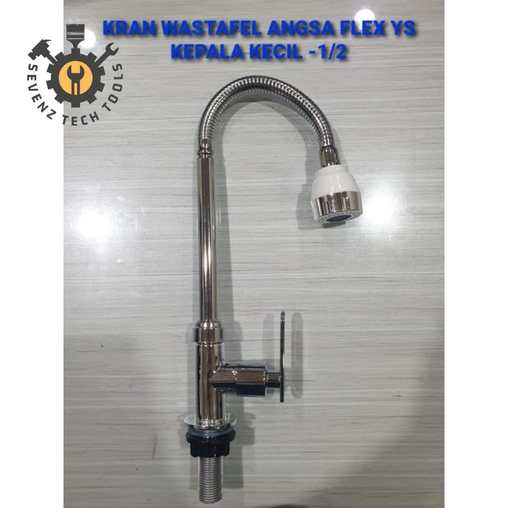 Jual KERAN/KRAN WASTAFEL ANGSA FLEXIBLE STAINLESS YS KEPALA KECIL 1/2 ...