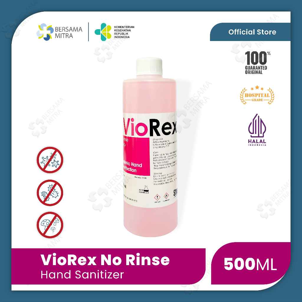 Jual VioRex No Rinse Antimicrobial Antiseptik - Botol 500ml | Shopee ...