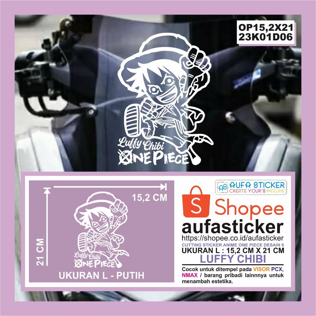 Jual STIKER ONE PIECE – cutting sticker VISOR MOTOR PCX NMAX – MONKEY D ...