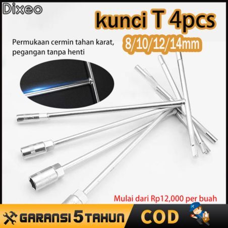 Jual Paket Bundling Sok T Krom Set 4 Pcs 8 10 12 14 MM / T Socket Chrome Set 4 Pcs / Kunci Sok T ...