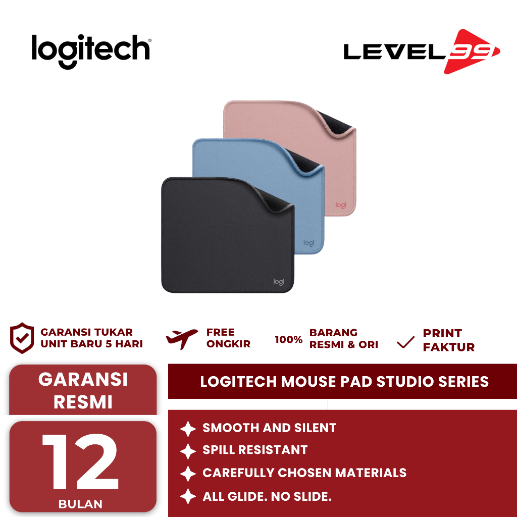 Jual LOGITECH MOUSE PAD STUDIO SERIES ALAS POLOS ANTI-SLIP MOUSEPAD ...