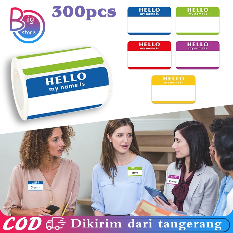 Jual 300 Sticker/Roll Label Nama Sticker Warna Sticker Lebel Nama ...