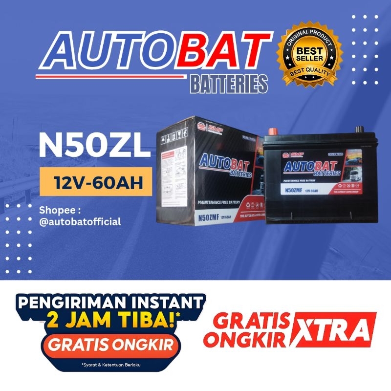 Jual Aki Mobil AUTOBAT N50Z dan N50ZL 12V 60Ah | Shopee Indonesia