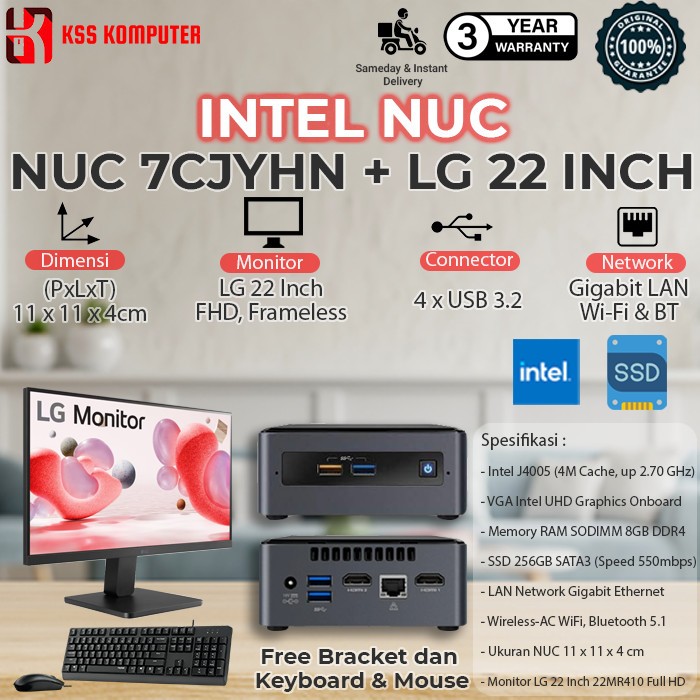 Jual Intel NUC / Mini PC RAM 8GB, SSD Lengkap Monitor | Shopee Indonesia