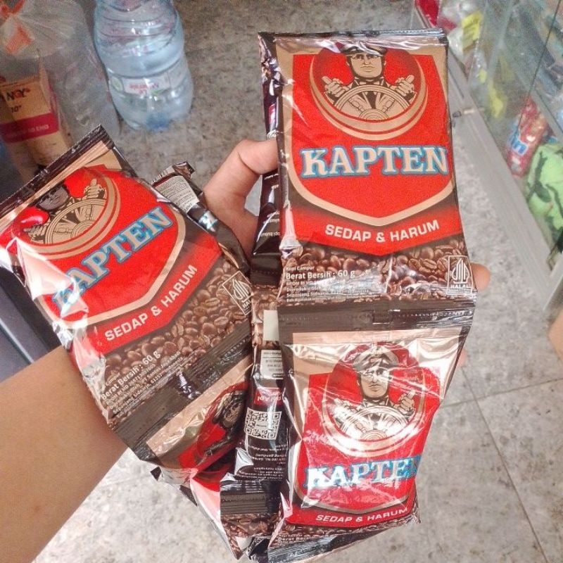 Jual 1 renceng Kopi bubuk | Kopi Kapten 60gr | Kopi hitam | Kopi Kapal ...