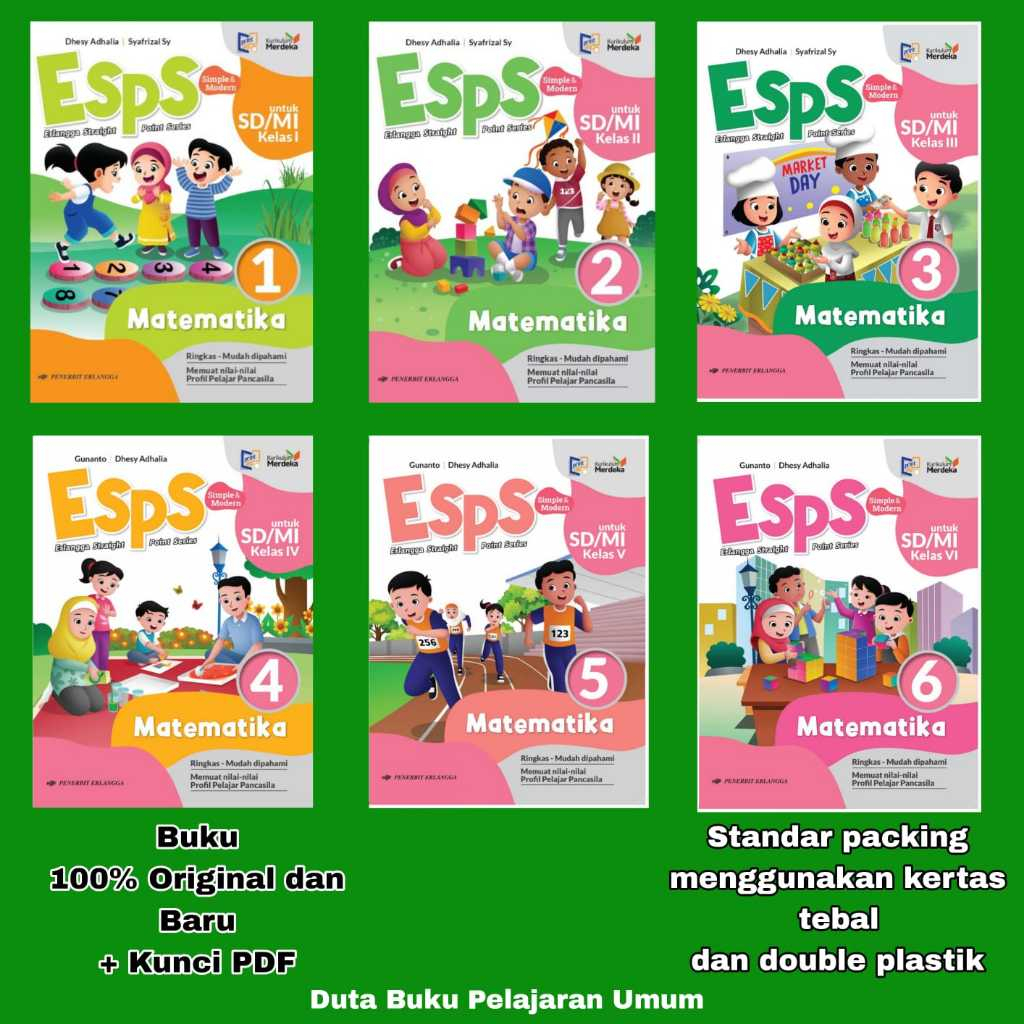 Jual Buku Esps Matematika kelas 1 2 3 sd Matematika Erlangga kurikulum Merdeka / 2013 k13 ...