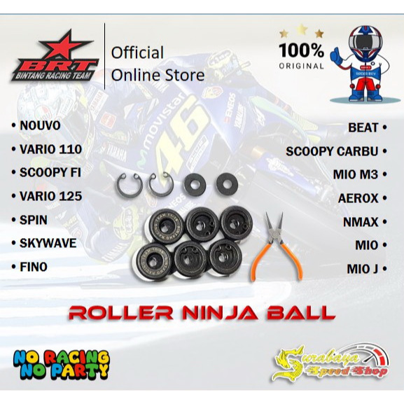 Jual BRT Super Roller Loler Ninja Ball Beat ScoopyMioAerox Nmax Fino ...