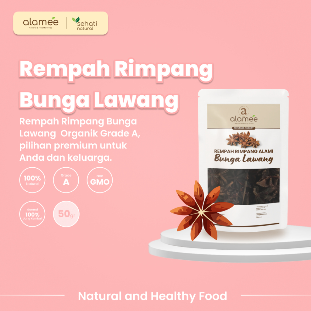Jual ALAMEE Bunga Lawang Kering Pekak Star Anise Rempah Organik Alami ...