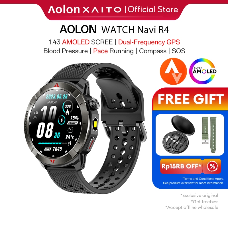 Jual 【Gift Strap】Aolon Navi R4 New Smartwatch Dual GPS 6-satellite ...
