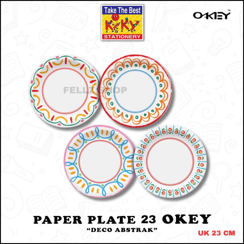 Jual Piring Kertas Paper Plate Motif 23 cm Isi 50 pcs OKEY | Shopee ...