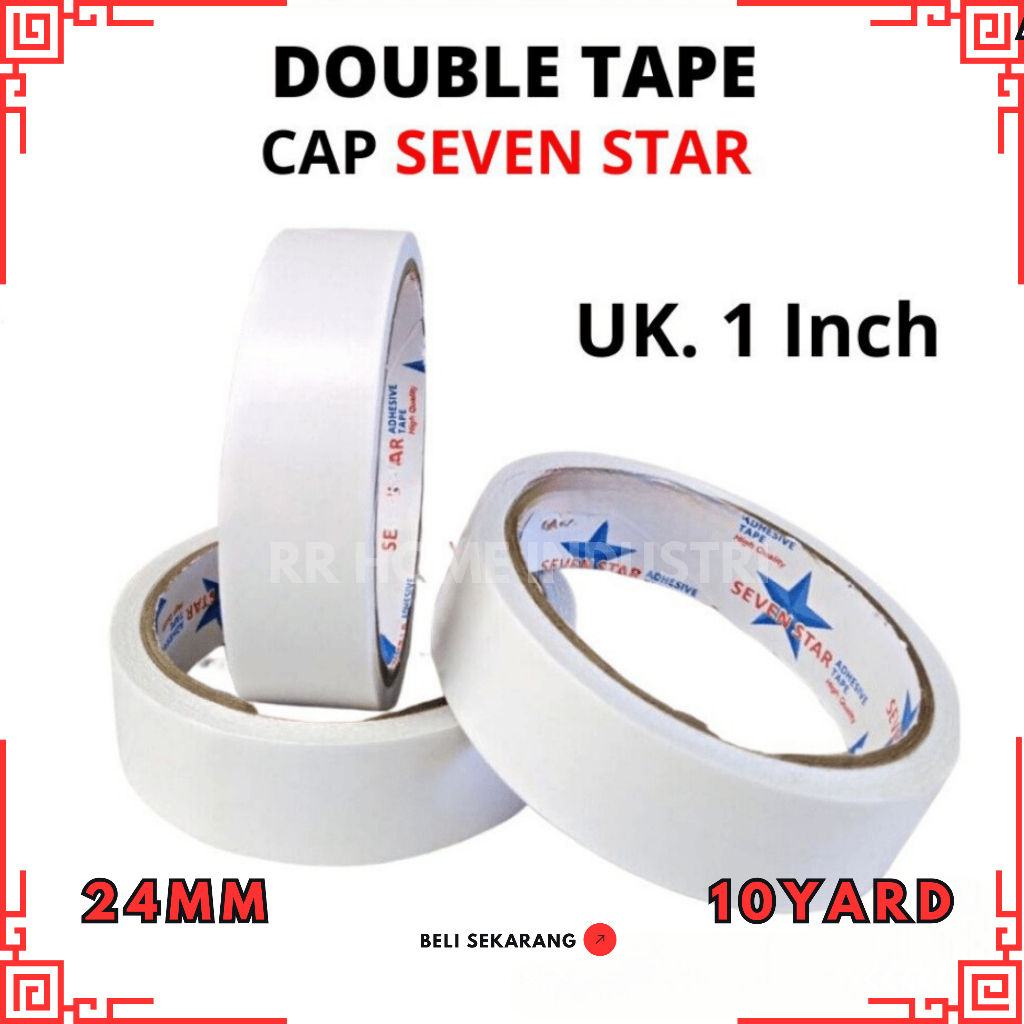 Jual DOUBLE TAPE SEVEN STAR SEVENSTAR 1 inch / 24 mm x 10 meter Murah ...