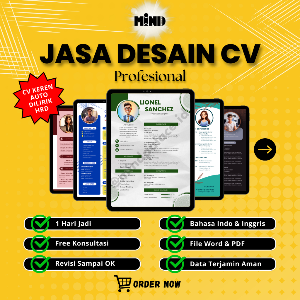 Jual Jasa Desain CV Professional | Curriculum Vitae | Template CV ...