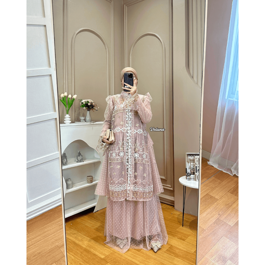 Jual Veluna | Marbela One Set Wanita Setelan Outer Dan Rok Tutu Dengan ...