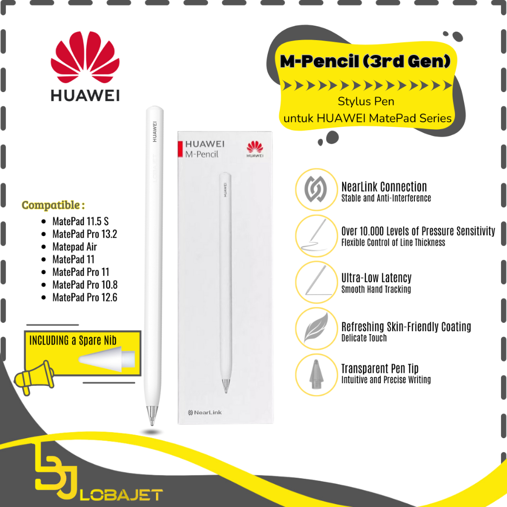 Jual HUAWEI M-Pencil 3rd Generation - Stylus Pen untuk HUAWEI MatePad ...