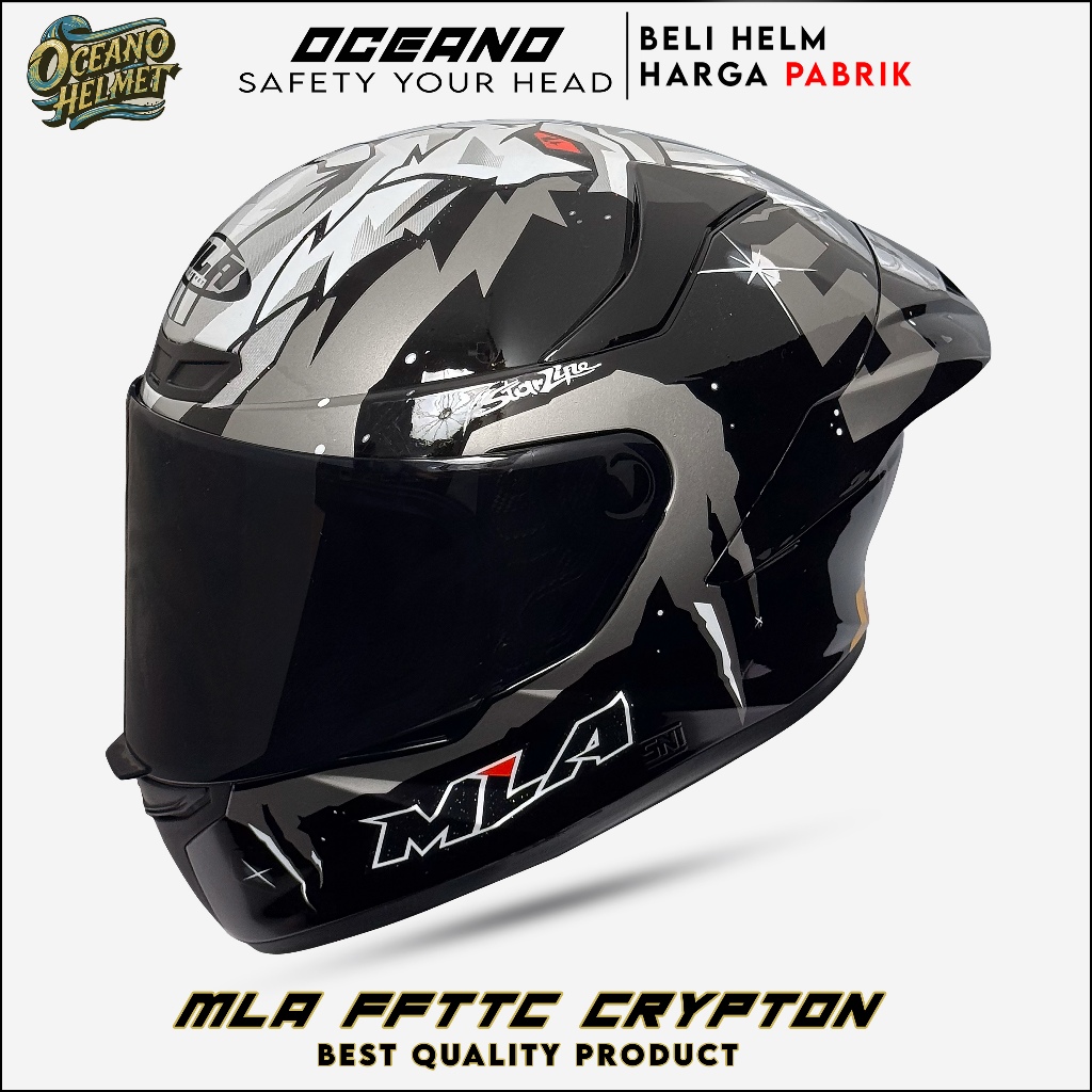 Jual Helm Full Face MLA Crypton TTC | Winter Silver Kaca Visor Hitam ...