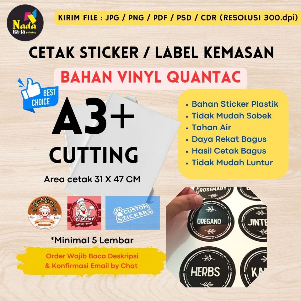 Jual Cetak Sticker QUANTAC + Cutting | Sticker Label Kemasan Tahan Lama ...