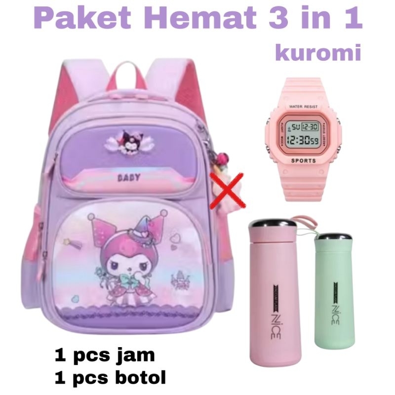 Jual NEW ARRIVAL TAS KUROMI PAKET HEMAT Tas Ransel Sekolah Anak Kuromi Tas Kuromi Sekolah Model ...
