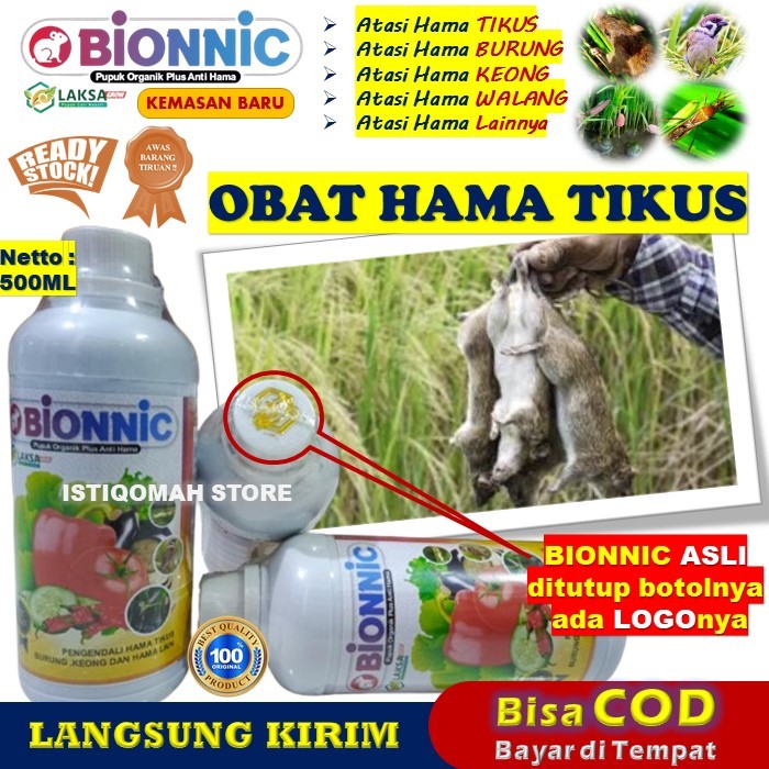 Jual Obat Hama Tikus Pada Tanaman Padi yang Bagus Paling Ampuh MURAH TERLARIS BIONNIC 500ML ...