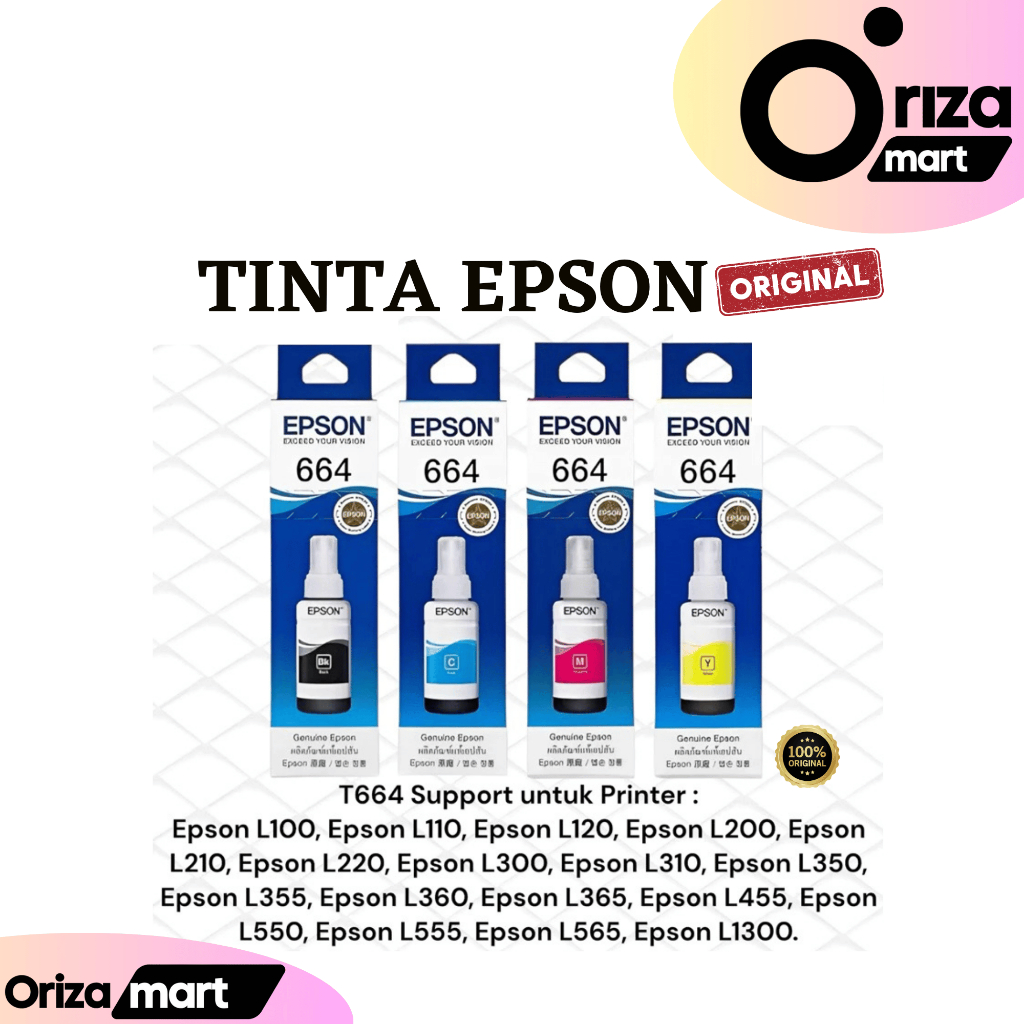 Jual TINTA EPSON 664 CMYK (CYAN, MAGENTA, YELLOW, BLACK) for L110/L310/L210/L220/L320 | Shopee ...