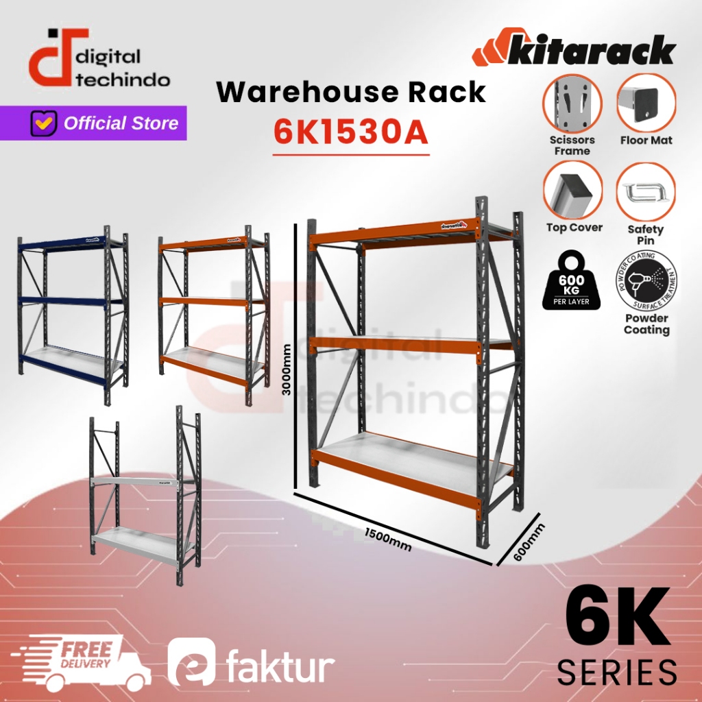 Jual Rak Gudang Besi 600kg /Layer Rack Gudang 3M Starter Rack P 1.5M ...