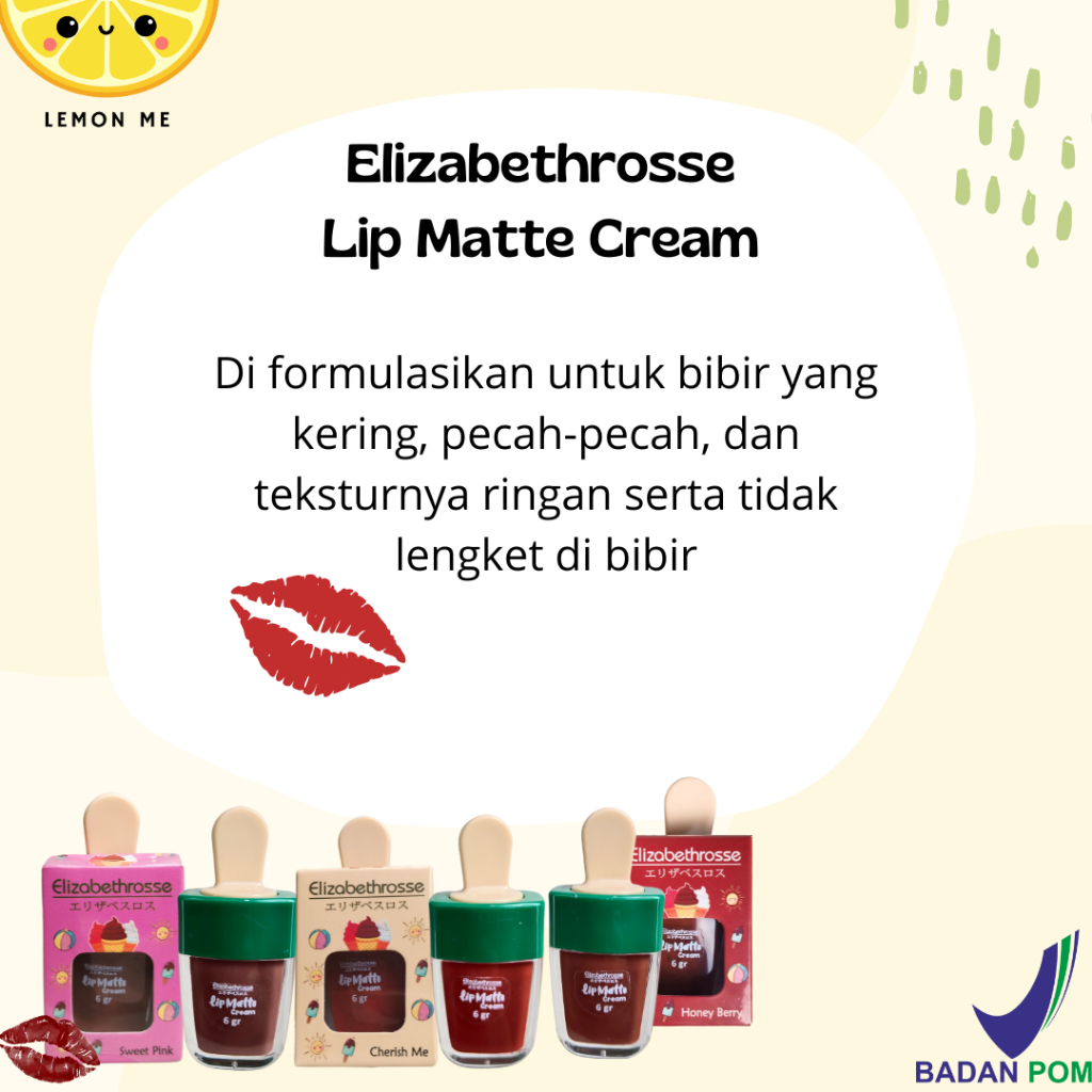 Jual PROMO Lipmate Cream Viral Elizabethrosse Tahan Lama / Waterproof ...
