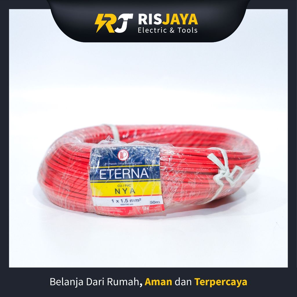 Jual Kabel Eterna NYA 1x1,5mm Kawat Tunggal 1Roll Panjang 50Meter | Shopee Indonesia