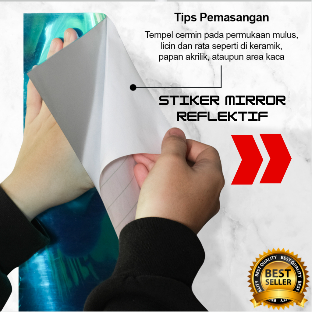 Jual (COD) 50X100CM Mirror Stiker Dinding /Sticker Tempel / Cermin ...