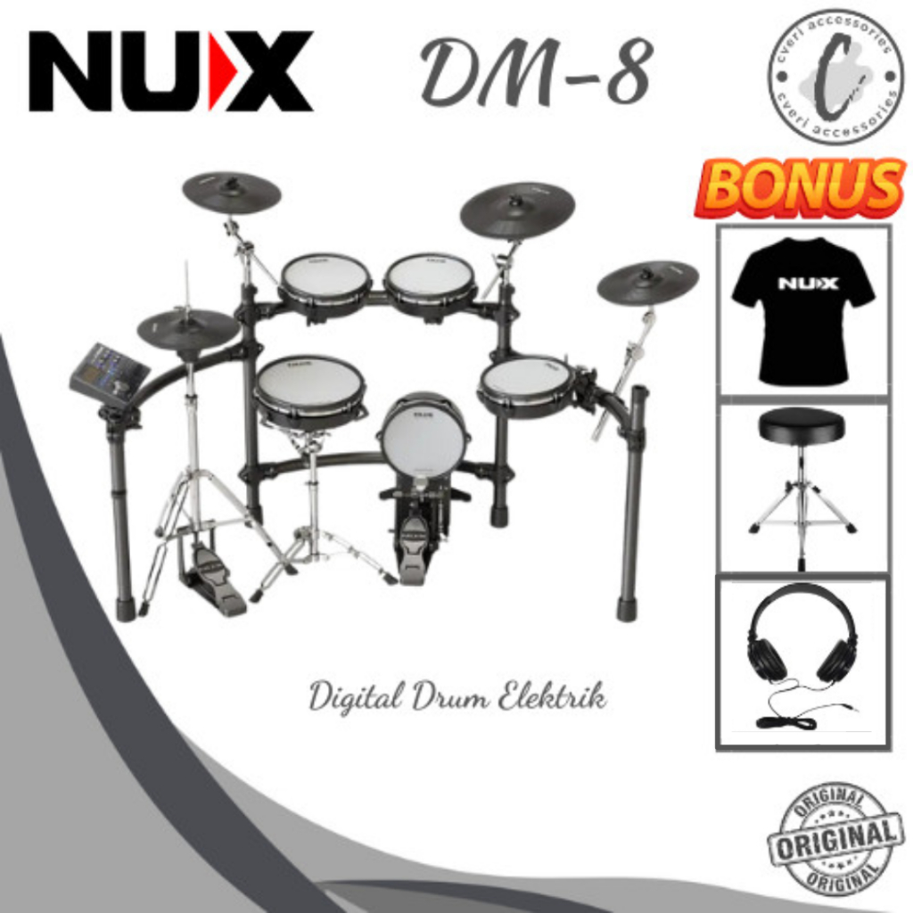Jual Nux DM8 Digital Drum Kit With Remo Mesh Heads Drum Elektrik DM-8 ...